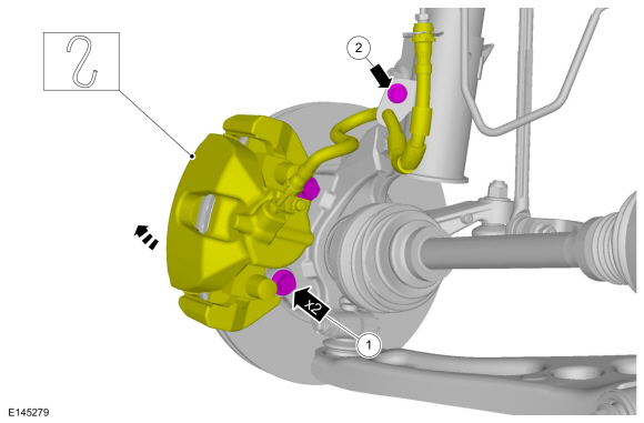 Ford Ecosport - Removal and Installation - Brake Caliper - Detach from ...