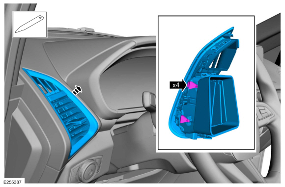 Ford Ecosport - Removal and Installation - Driver Side Register ...